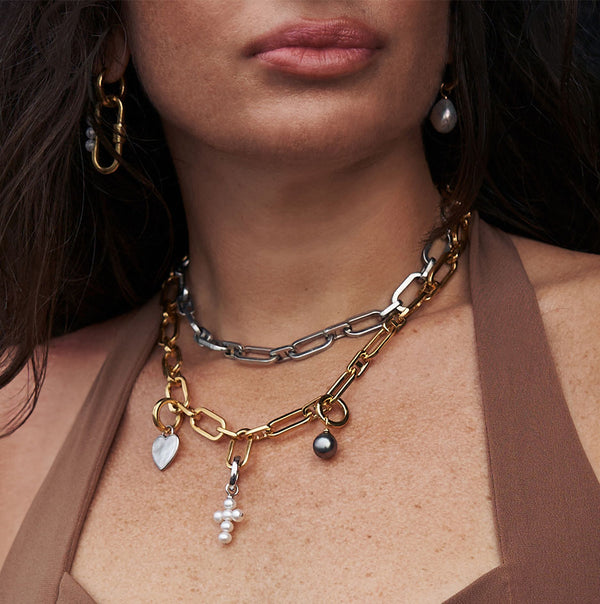 Link Chain Charm Necklace - Olivia & Pearl